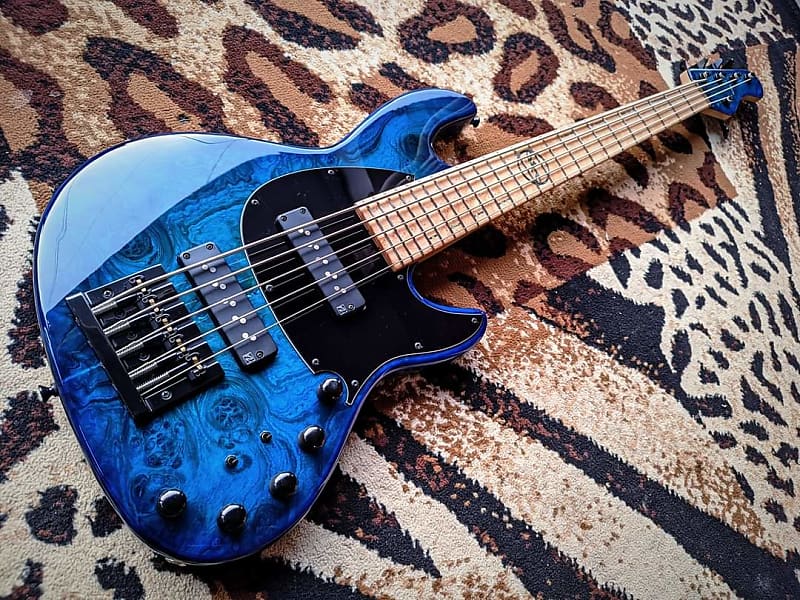 Faray basses J5 blue burst 2023 - Burst blue glowsy | Reverb