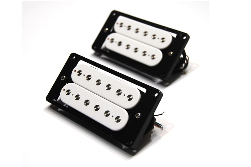White Artec flat poles vintage humbucker pickups set | Reverb
