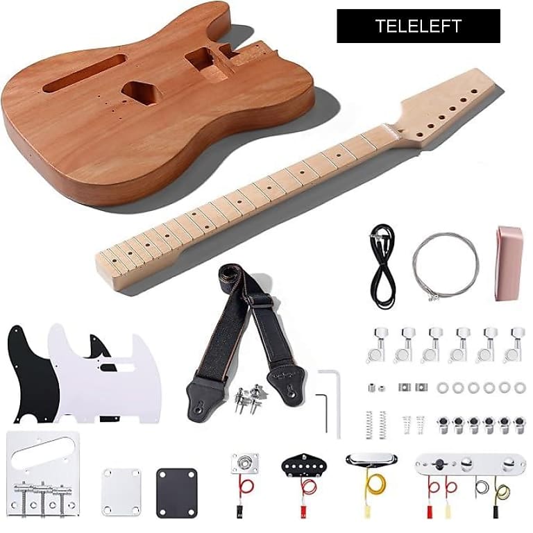 Tele Style Left Handed Guitar Kit - Mahogany Body Maple Neck | Reverb