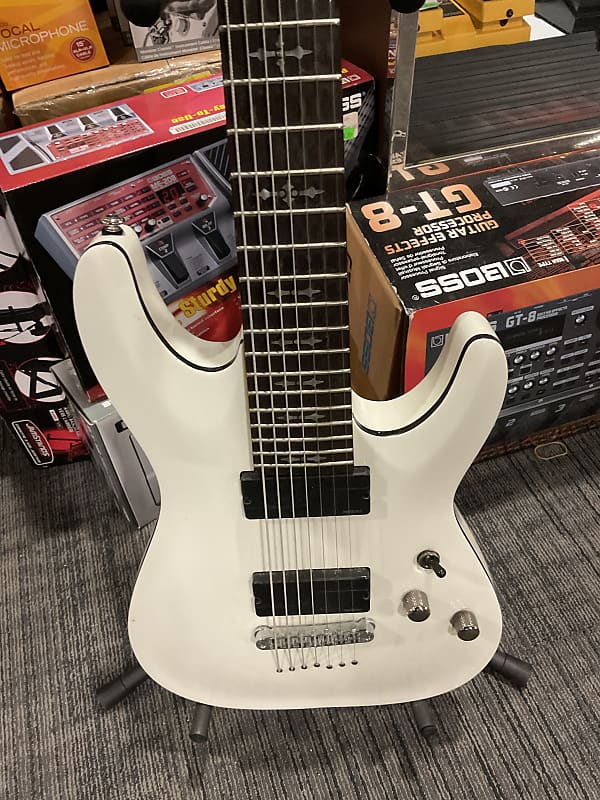 Schecter N427 White 7 String Electric Guitar | Reverb