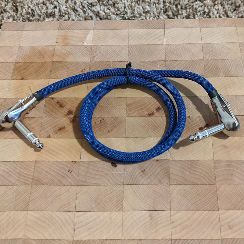 Sinasoid Custom Shop 2' Trs Cable With Blue Techflex | Reverb