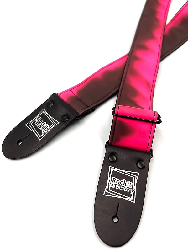 Thermochromic Black/Brown To Neon Pink Guitar Strap | Reverb