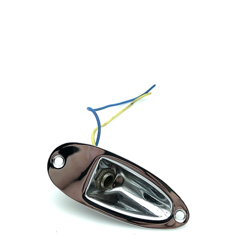 Stratocaster Style Jack Ferrule Cup w/Jack Chrome | Reverb