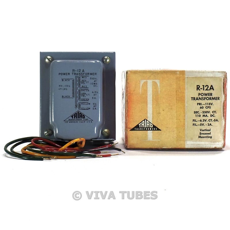 NOS NIB Triad R-12A Power Transformer 500 VCT 110 Ma 6.3V - | Reverb