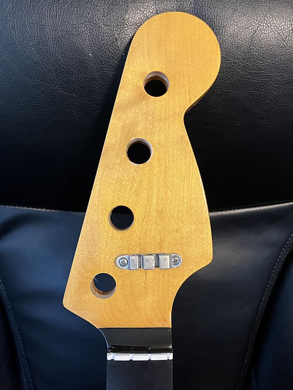 Warmoth Precision Bass Neck Maple Dark Ebony 6230 Frets Slim | Reverb