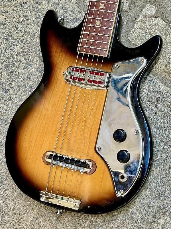 Teisco "Stratotone-ish" Baritone Guitar w/Waterslide Rubber | Reverb