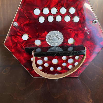 Scholer Concertina CHU100 20 button Accordion 1940 Red | Reverb
