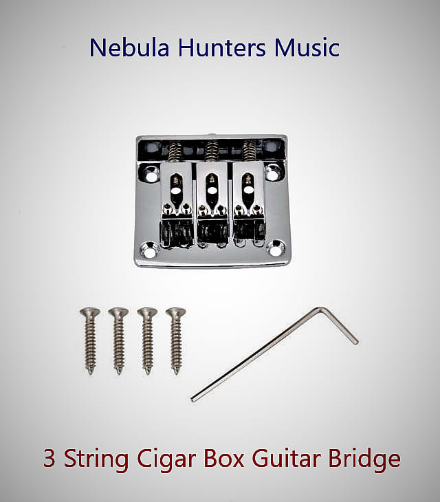 Guitar Bridge Chrome for Cigar Box 3 String Guitar w/3 String | Reverb