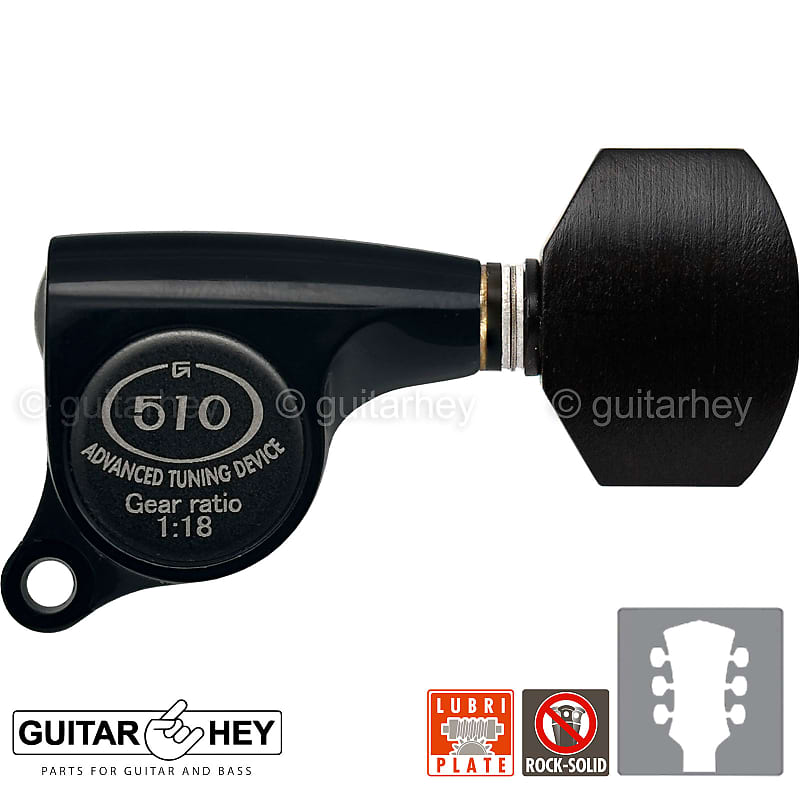 NEW Gotoh SGS510Z-EN07 L3+R3 Set Mini Tuners EBONY Buttons | Reverb