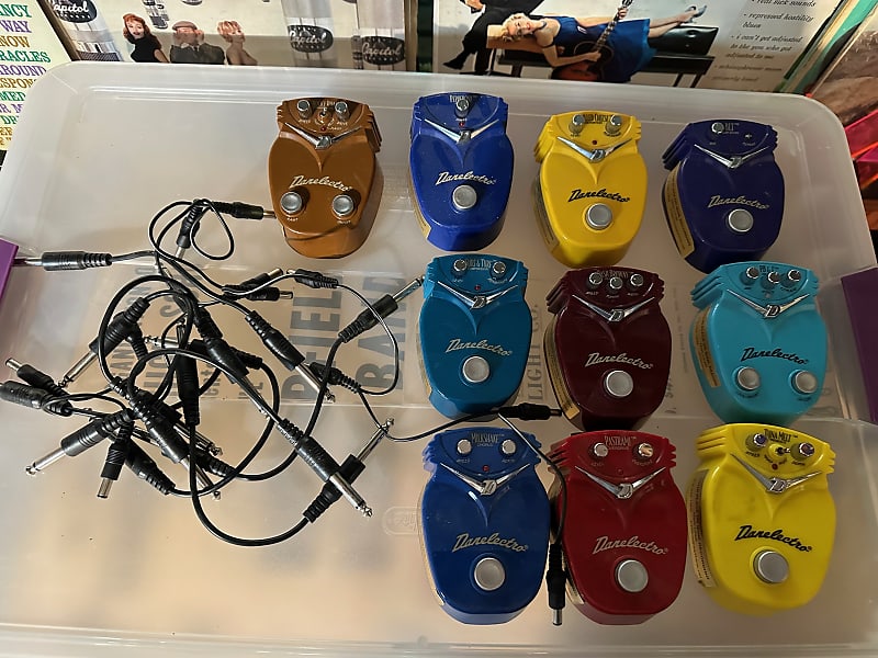 Danelectro 10- guitar stomp boxes with cables | Reverb