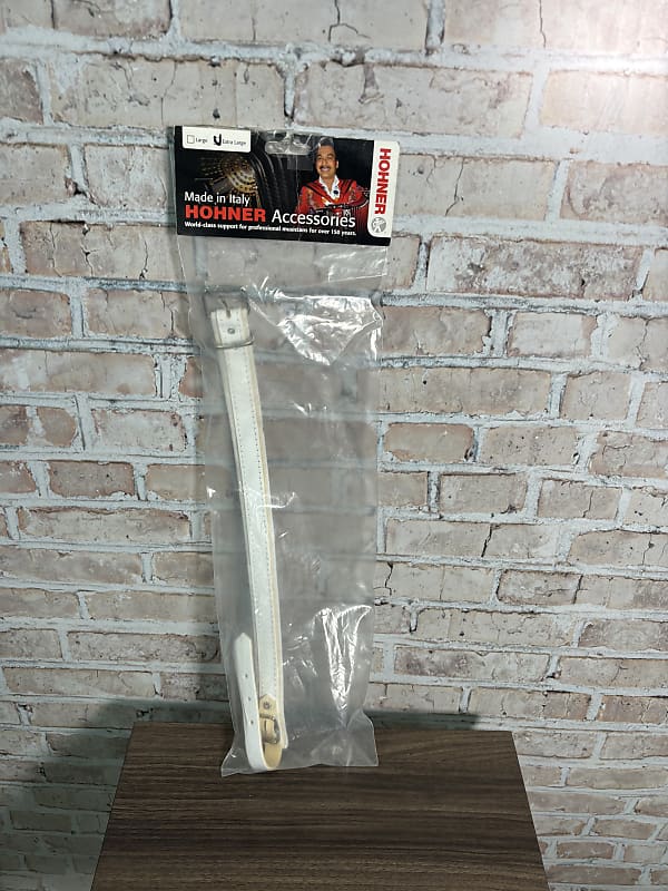 Hohner SE3 White Accordion Strap Extender - White Leather | Reverb