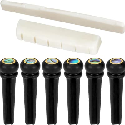 6 String Acoustic Guitar Bone Bridge Saddle and Nut and 6pcs | Reverb