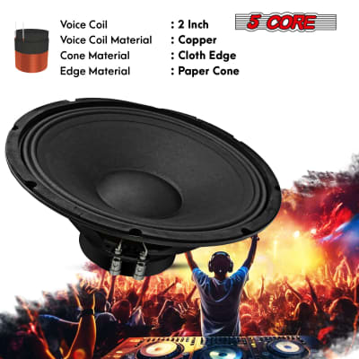 5 Core Speaker Subwoofer Pair 12 Inch PA DJ Subs 200W Max Pro | Reverb