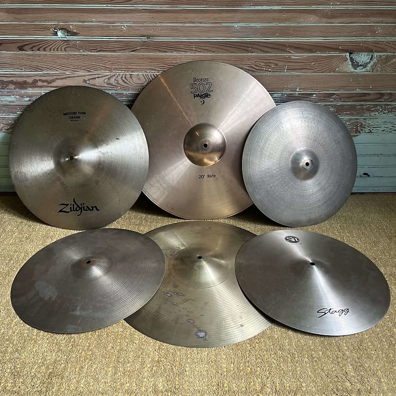 Vintage Cymbals Lot of 6 Paiste, Zildijan, Stagg + Gig Bags | Reverb