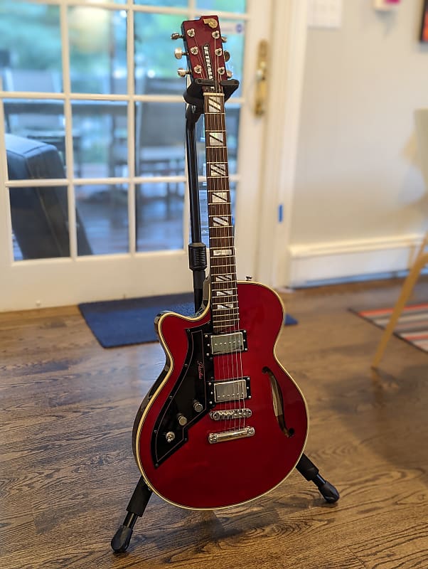 Peerless Retromatic P2 Semi-Hollow Lefty - Cherry Red | Reverb