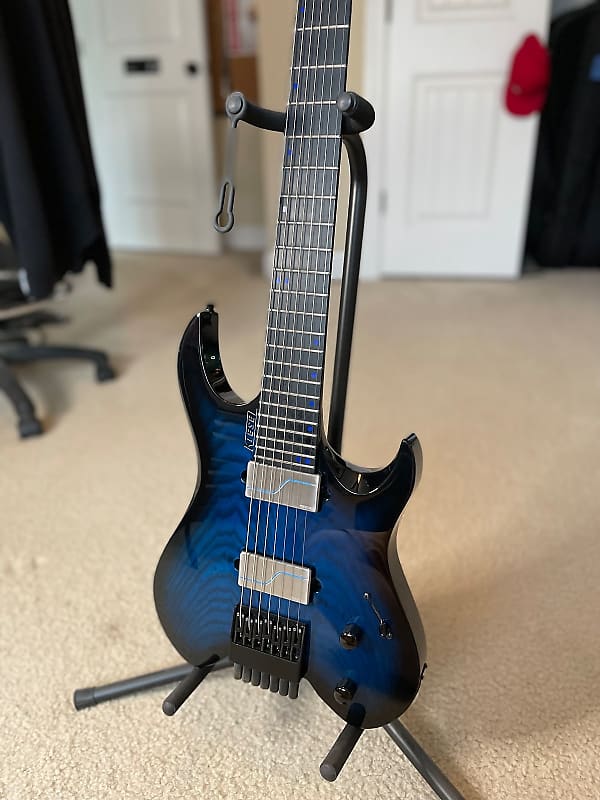 Kiesel Vader 7 String Sapphire Blue with Blackburst Edges | Reverb