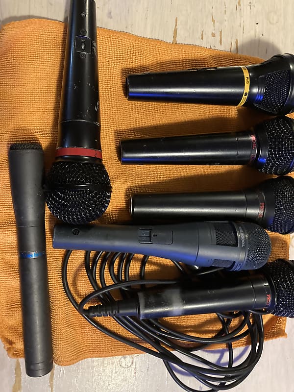 Lot of 7 Audio Technica Microphone Pro 4L Pro 3L, ATM 10a | Reverb