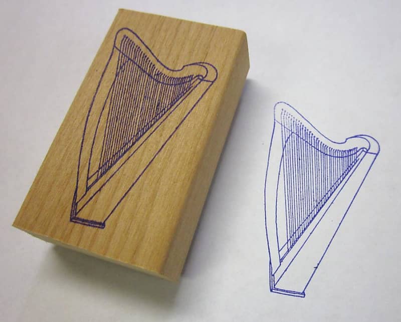 Harp Rubber Stamp | Reverb