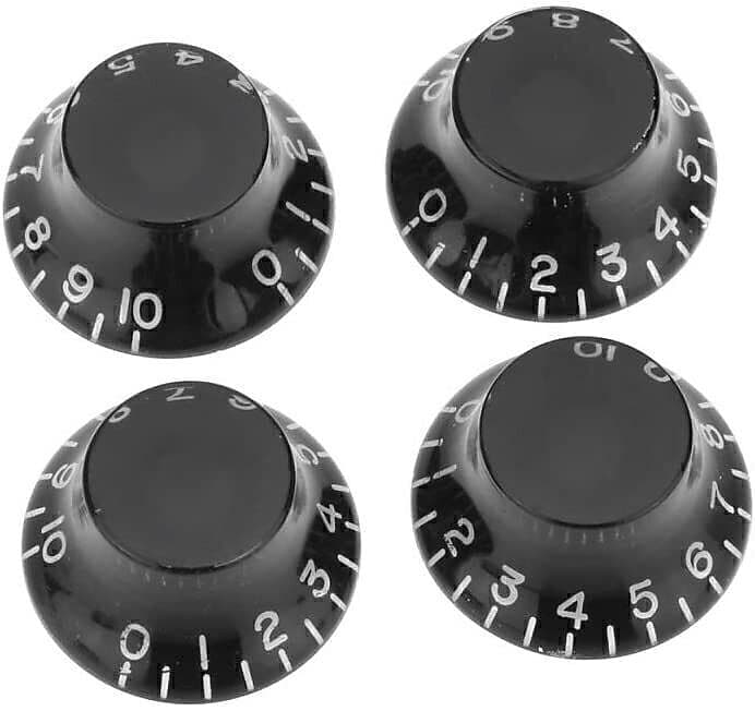 Black Epiphone Gibson® style Bell Tophat Knobs, Set of 4, 24 | Reverb