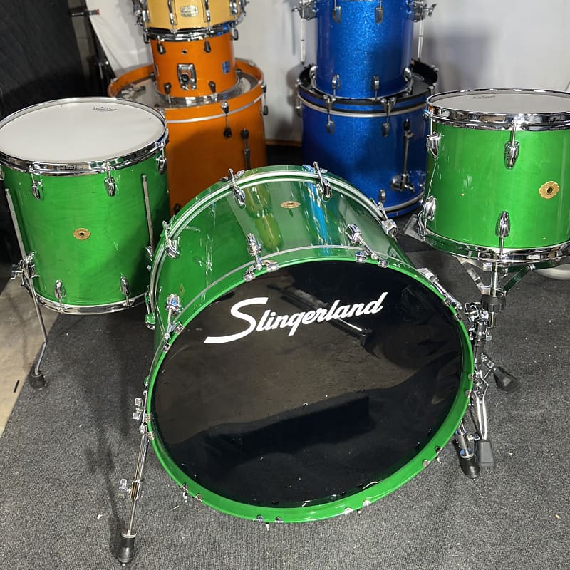 Slingerland Studio King 24/12/16 Drum Set, Green | Reverb