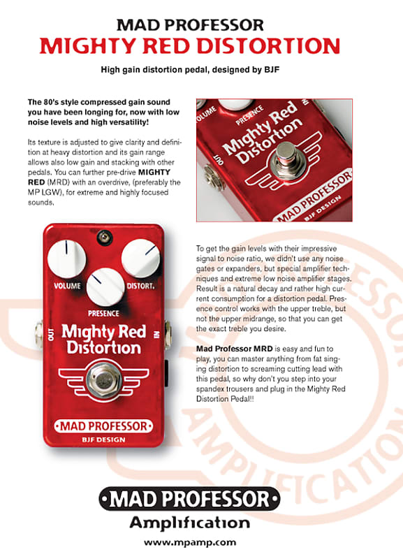 Mad Professor Mighty Red Distortion Handwired | Reverb