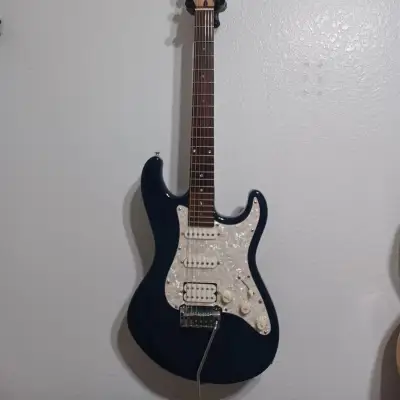 Dean Blue Strat style electric guitar w/ white pearl | Reverb