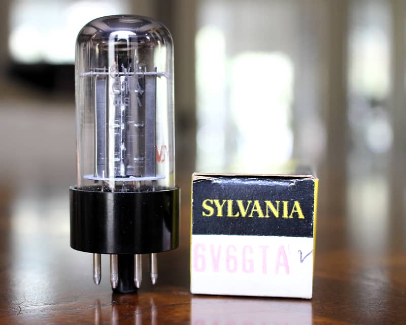 1971 Sylvania 6V6GTA – Black Plate – Top Halo Getter – | Reverb