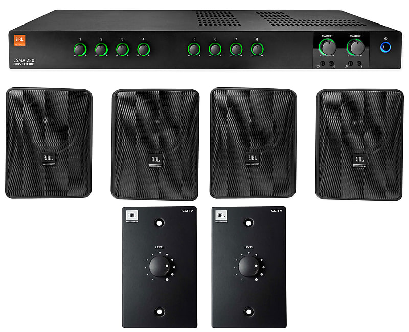 JBL CSMA280 Commercial Amplifier+(4) 6.5" Black Wall | Reverb