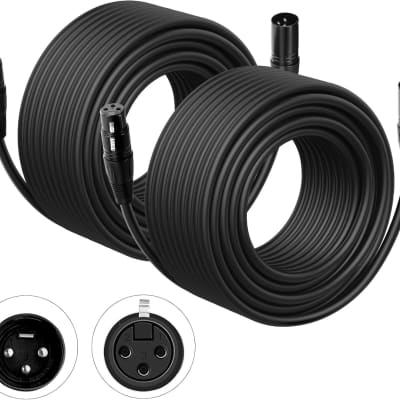 DMX Cable 100 ft, 2 Pack Flexible 3 Pin Signal XLR Male to | Reverb