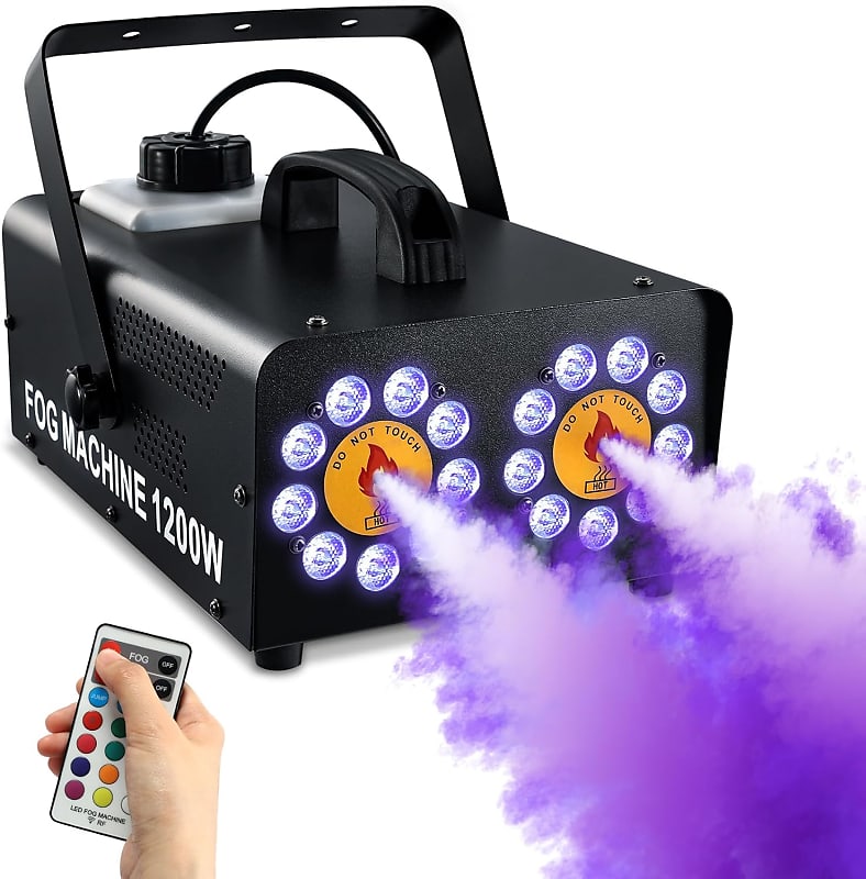 1200W Fog Machine with 18 LED Lights, Dual Spray Horizontal | Reverb