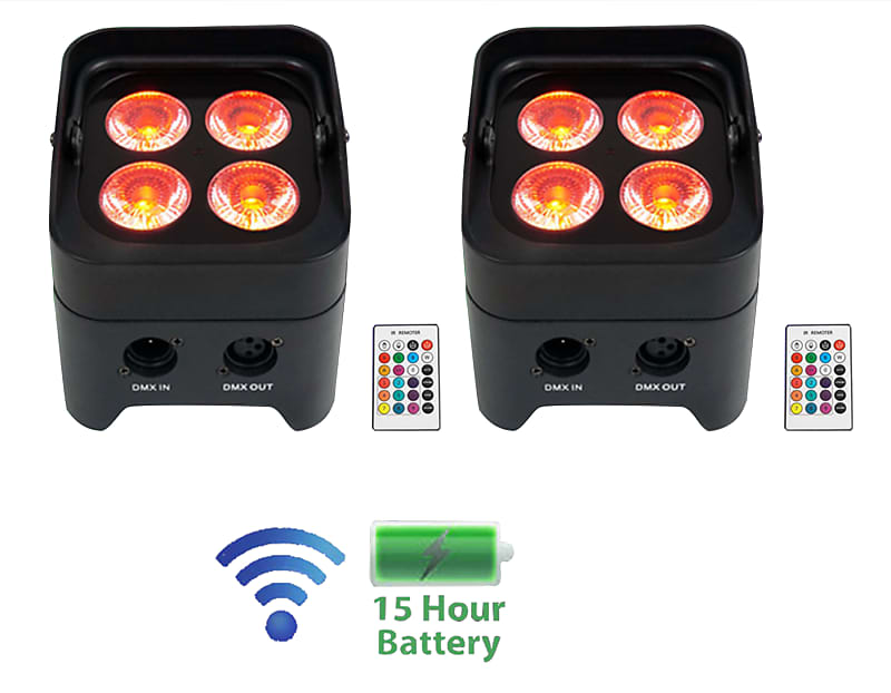 2 Rockville BEST PAR 50 Rechargeable Par Can Wash Lights | Reverb