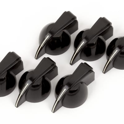 Fender '50s Style Black Chicken Head Amplifier Knobs x6, | Reverb