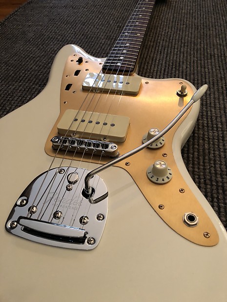 Custom Fender Jazzmaster/Partscaster Olympic White w/ Gold | Reverb