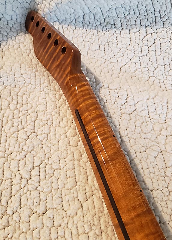 USA made Dark roasted Killer flame maple neck. Made for a | Reverb
