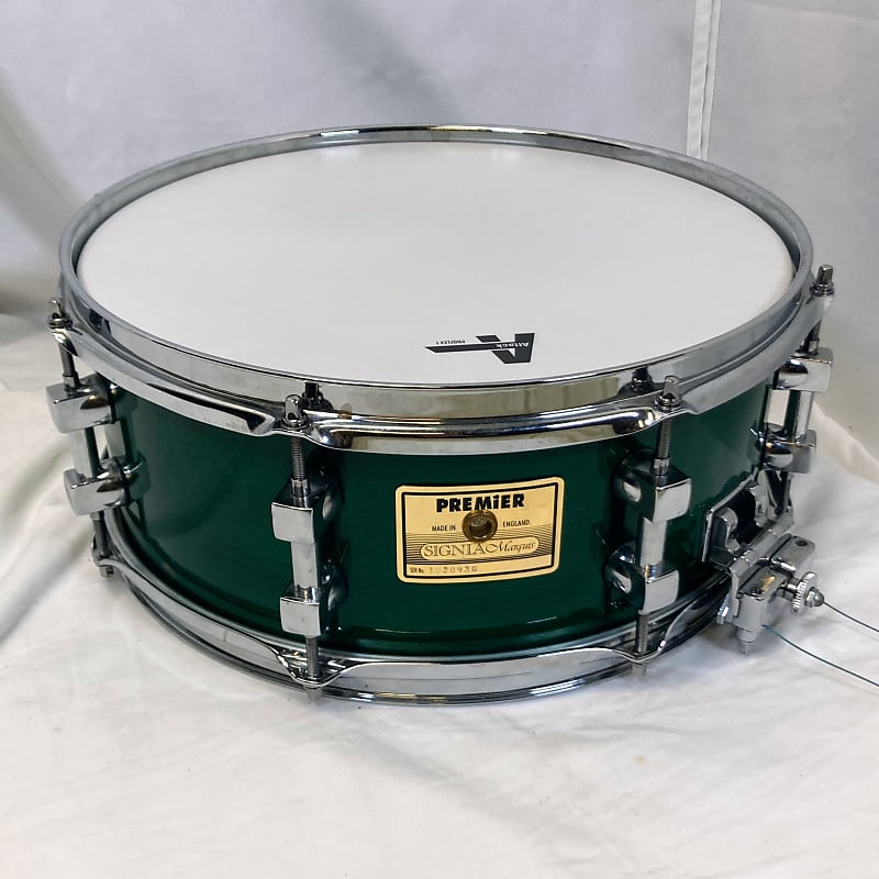 Premier Signia Marquis 5x14 Emerald Green Maple Snare Drum | Reverb