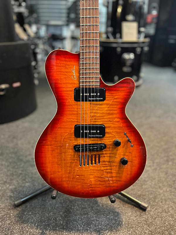 Godin LG (P90s, Cherry Burst Flame) Electric Guitar (with | Reverb UK