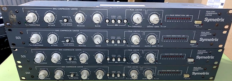 Symetrix 501 Peak RMS Compressor Limiter Lot of 4 Units AS IS | Reverb