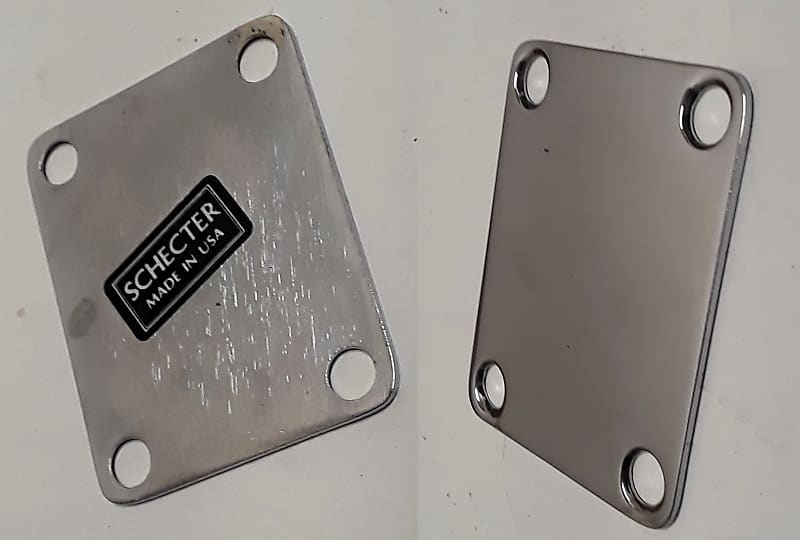 70's Vintage Schecter Van Nuys USA Solid Brass Neck Plate | Reverb