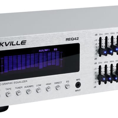 Rockville REQ42-S Silver 19" Rack Mount 2x21 Band Equalizer | Reverb