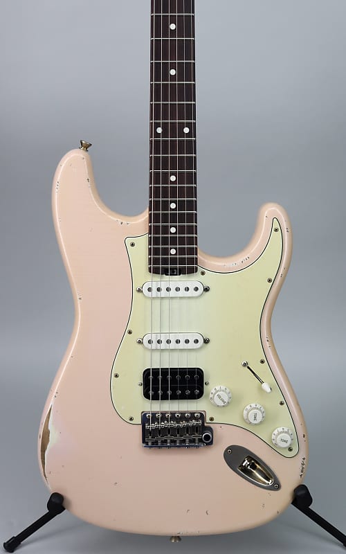 Iconic Solana Studio HSS Faded Shell Pink over Olympic White | Reverb