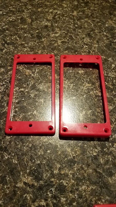 Humbucker Trim Ring Angled Pair Red | Reverb