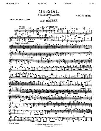 Messiah First Violin Part | Reverb