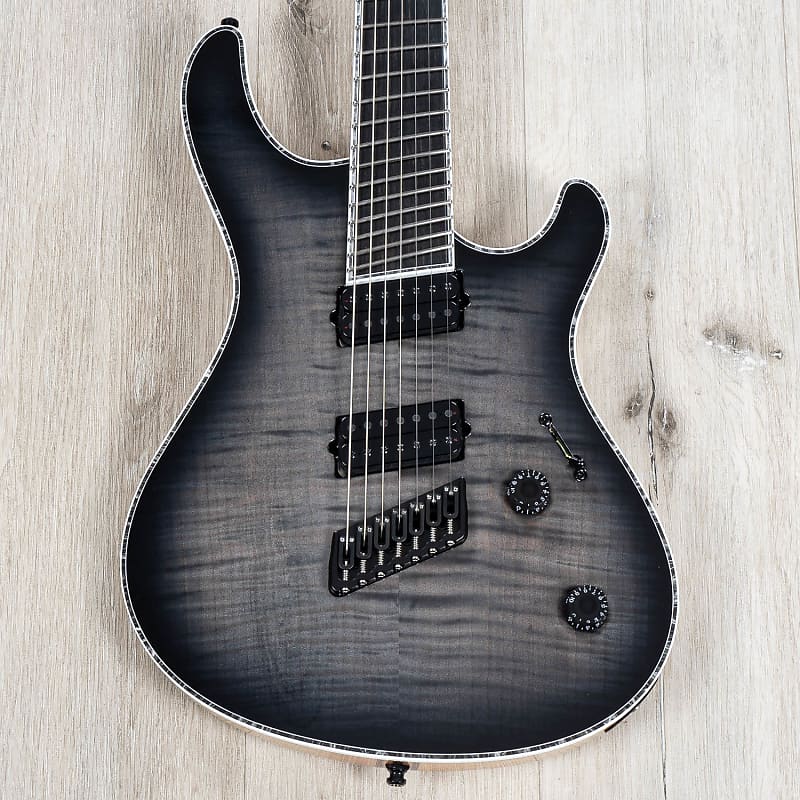 Mayones Regius VF BKP 7 Multi-Scale 7-String Guitar, 3A Flame | Reverb