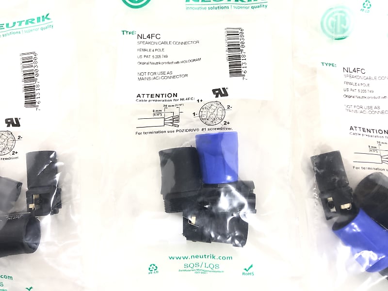Neutrik NL4 FC Female 4 Pole Speaker Cable Connector #1787 | Reverb