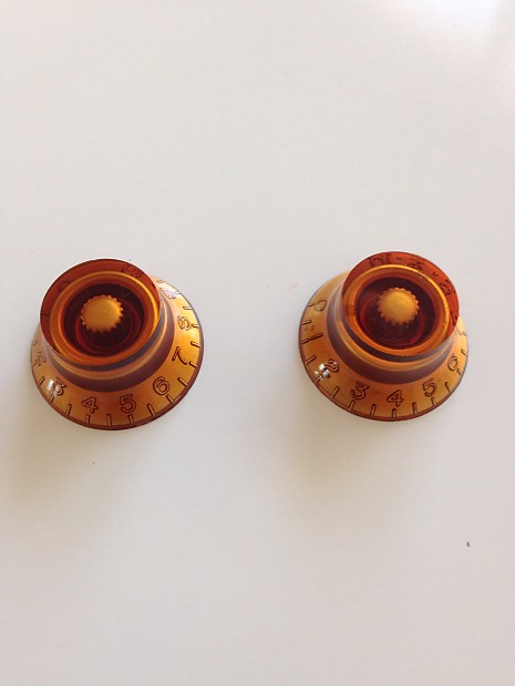 Epiphone Bell Knobs Amber 2pc Amber | Reverb