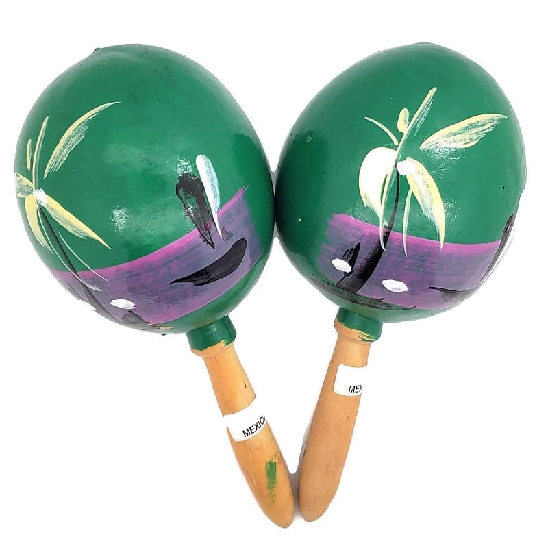 8" Hand Made Genuine Mexican Real Wooden Maracas (Pack Of 2) | Reverb