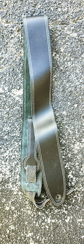 PERRY BLACK LEATHER GUITAR STRAP | Reverb