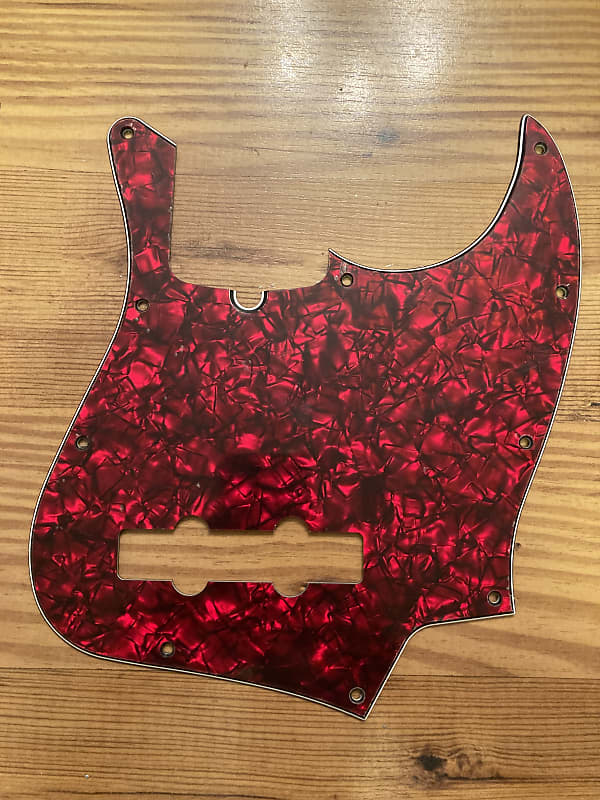 Red Tortoise Jazz Bass Pickguard 5 string | Reverb