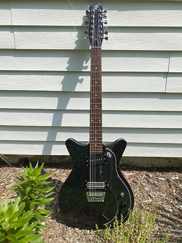 Danelectro D59X12 - Black Metal Flake + Hard Case | Reverb