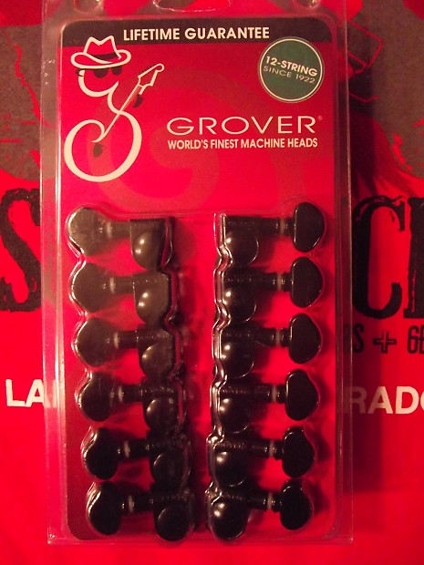 New Grover Black 12-String Guitar Tuners 305BC12 | Reverb